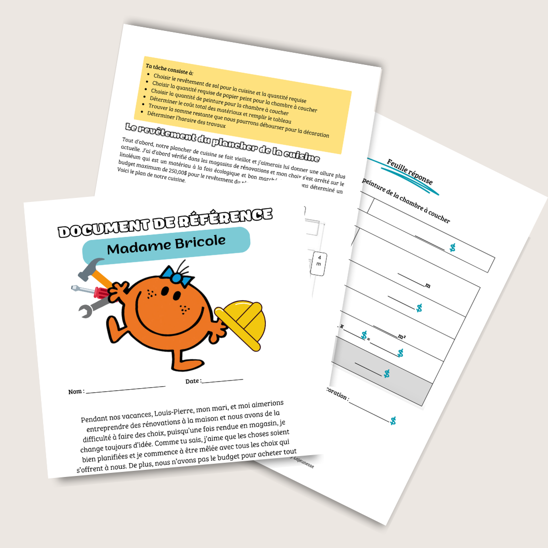 Mme Bricole - situation problème (3e cycle) — mcexplore