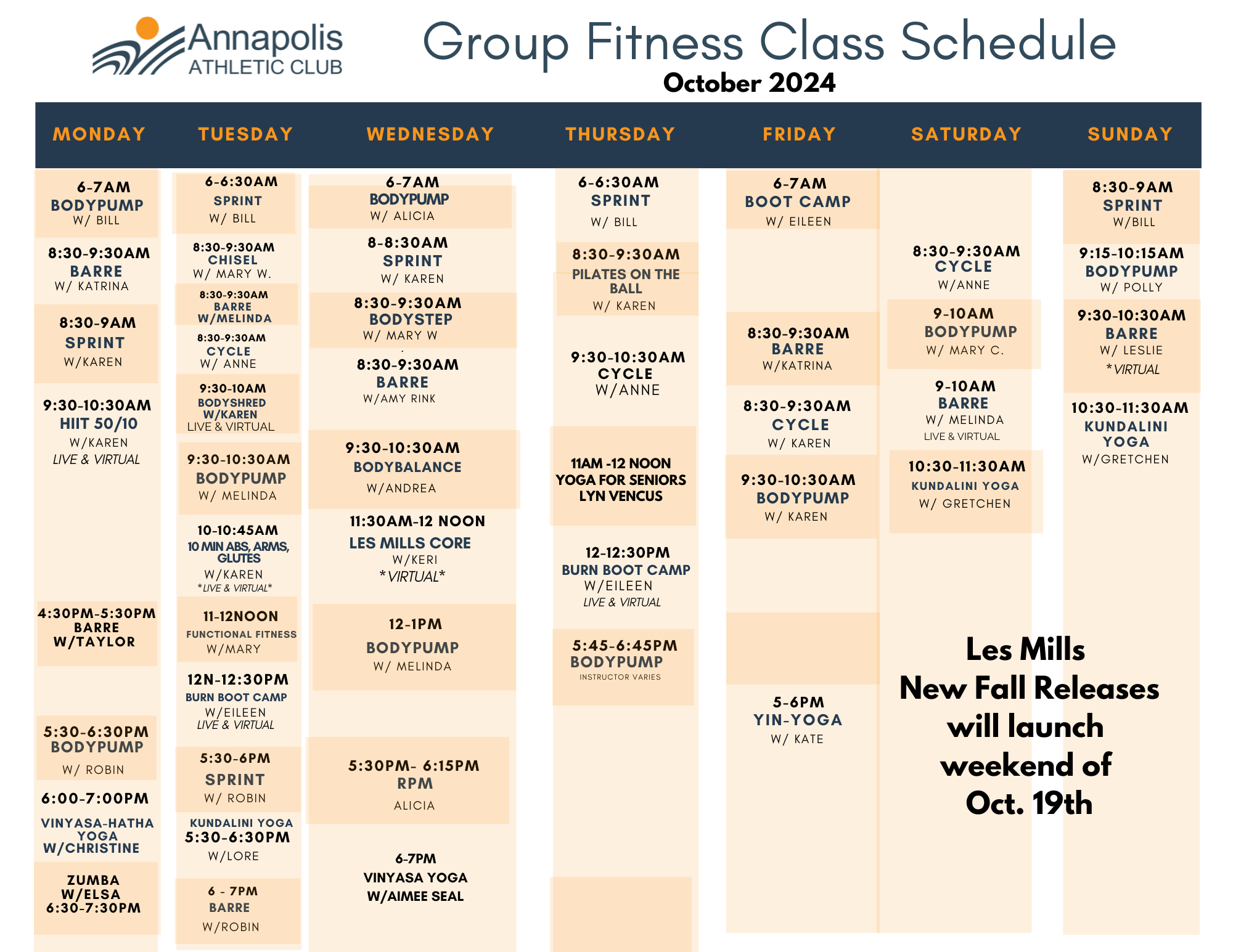 Classes — Annapolis Athletic Club