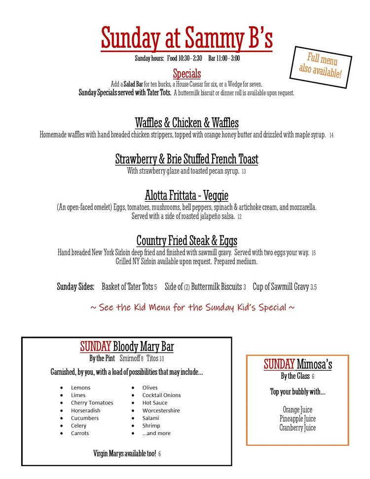 Lebanon Tennessee Restaurant — The Sammy B's