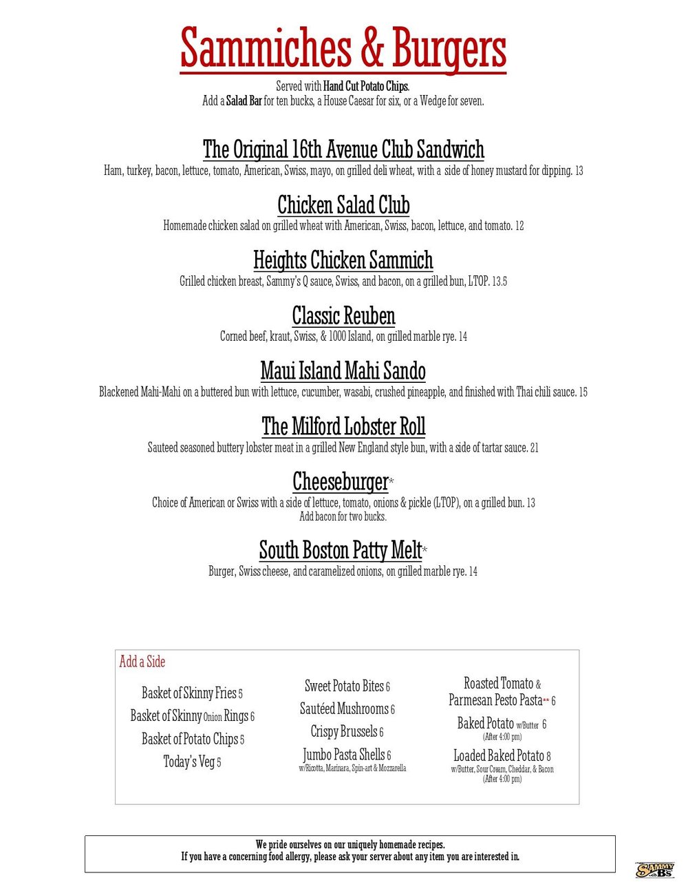 Lebanon Tennessee Restaurant — The Sammy B's