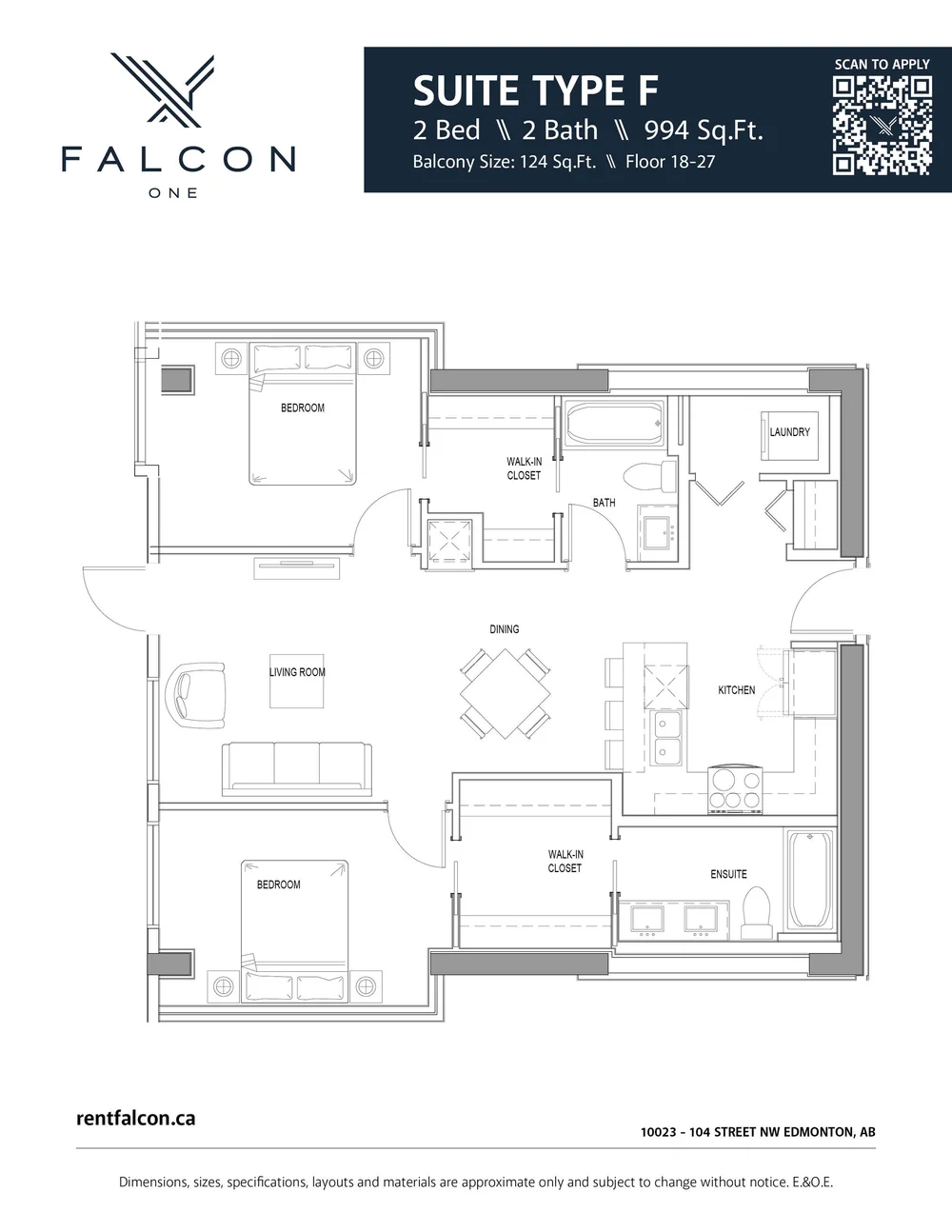 Falcon Floorplans — Falcon - Edmonton's Most Elegant Rental High-Rise
