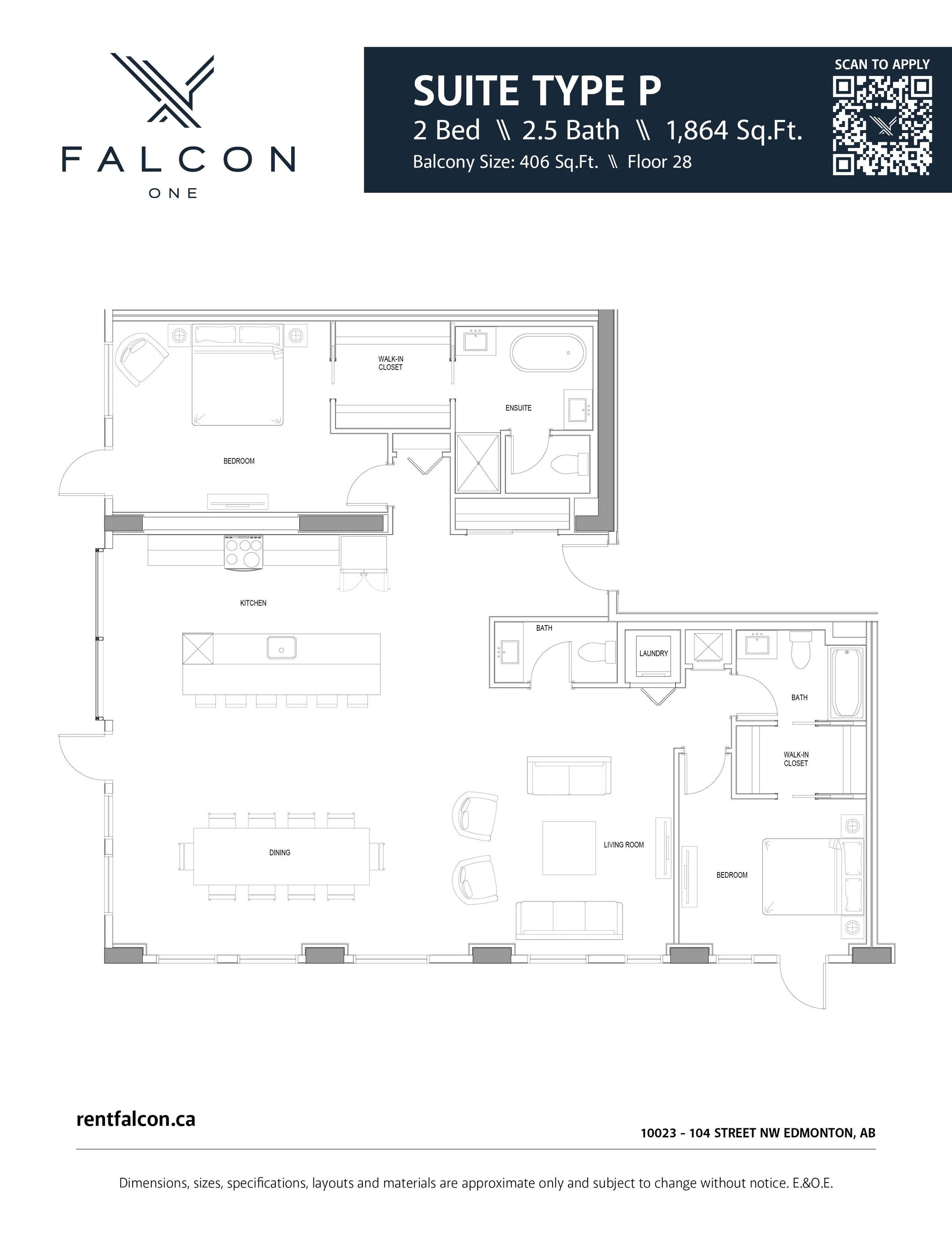 Falcon Floorplans — Falcon - Edmonton's Most Elegant Rental High-Rise
