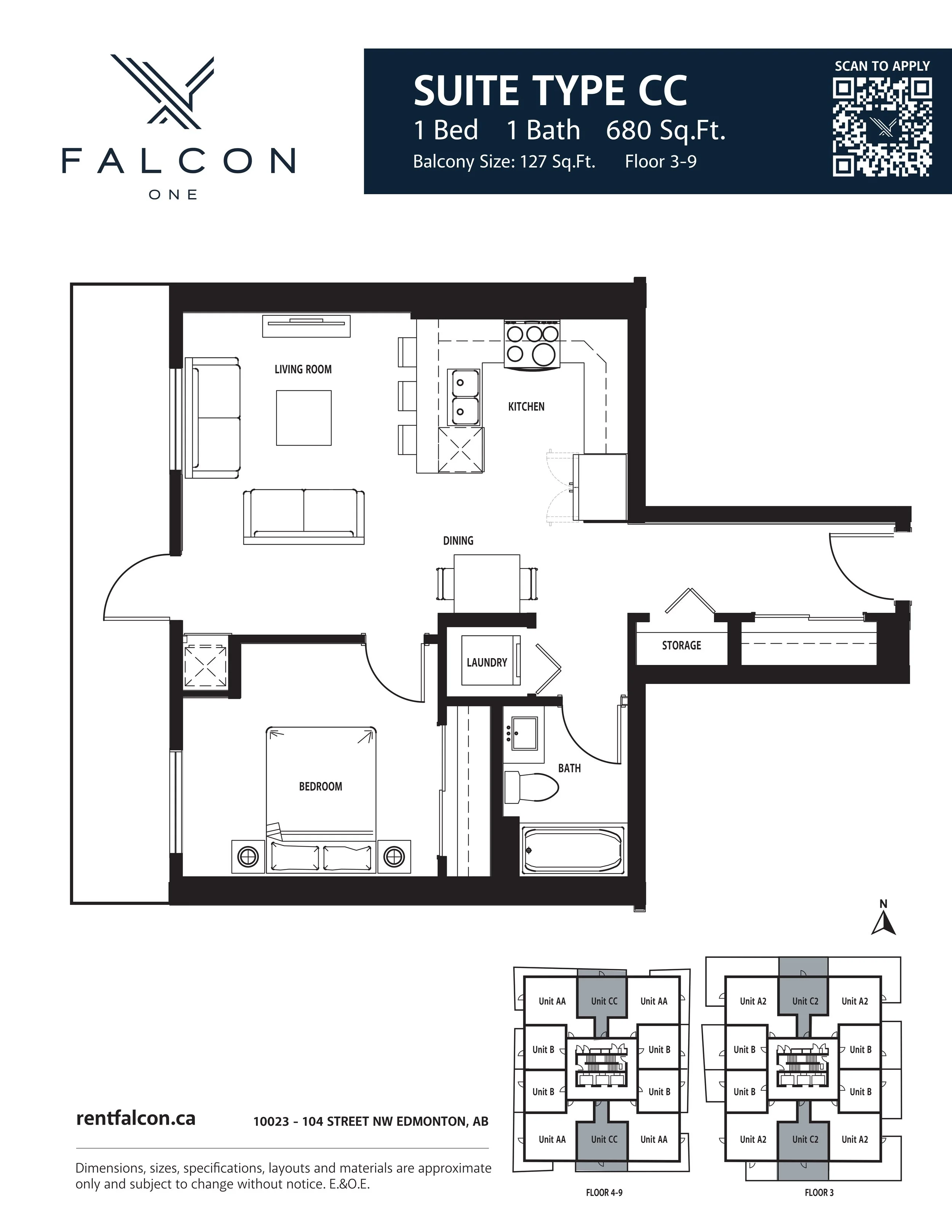 Falcon Floorplans — Falcon - Edmonton's Most Elegant Rental High-Rise