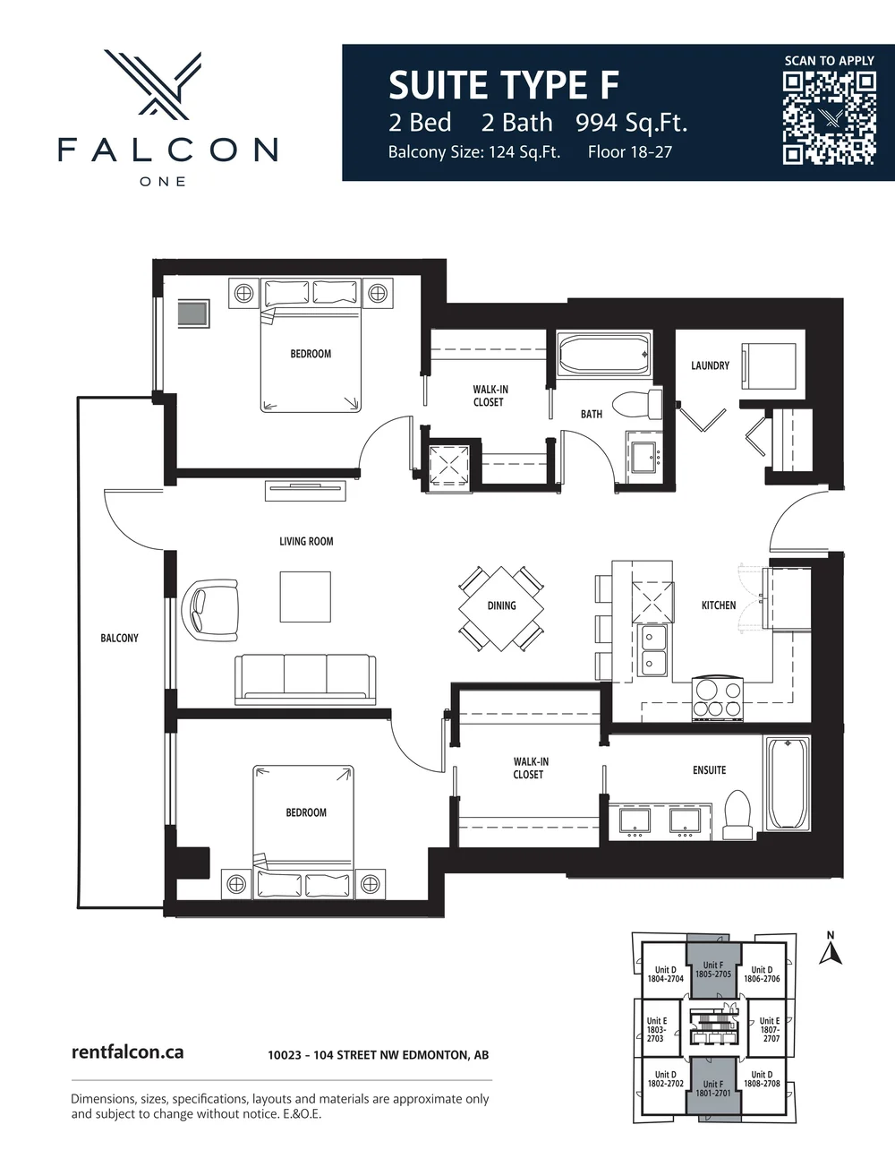 Falcon Floorplans — Falcon - Edmonton's Most Elegant Rental High-Rise