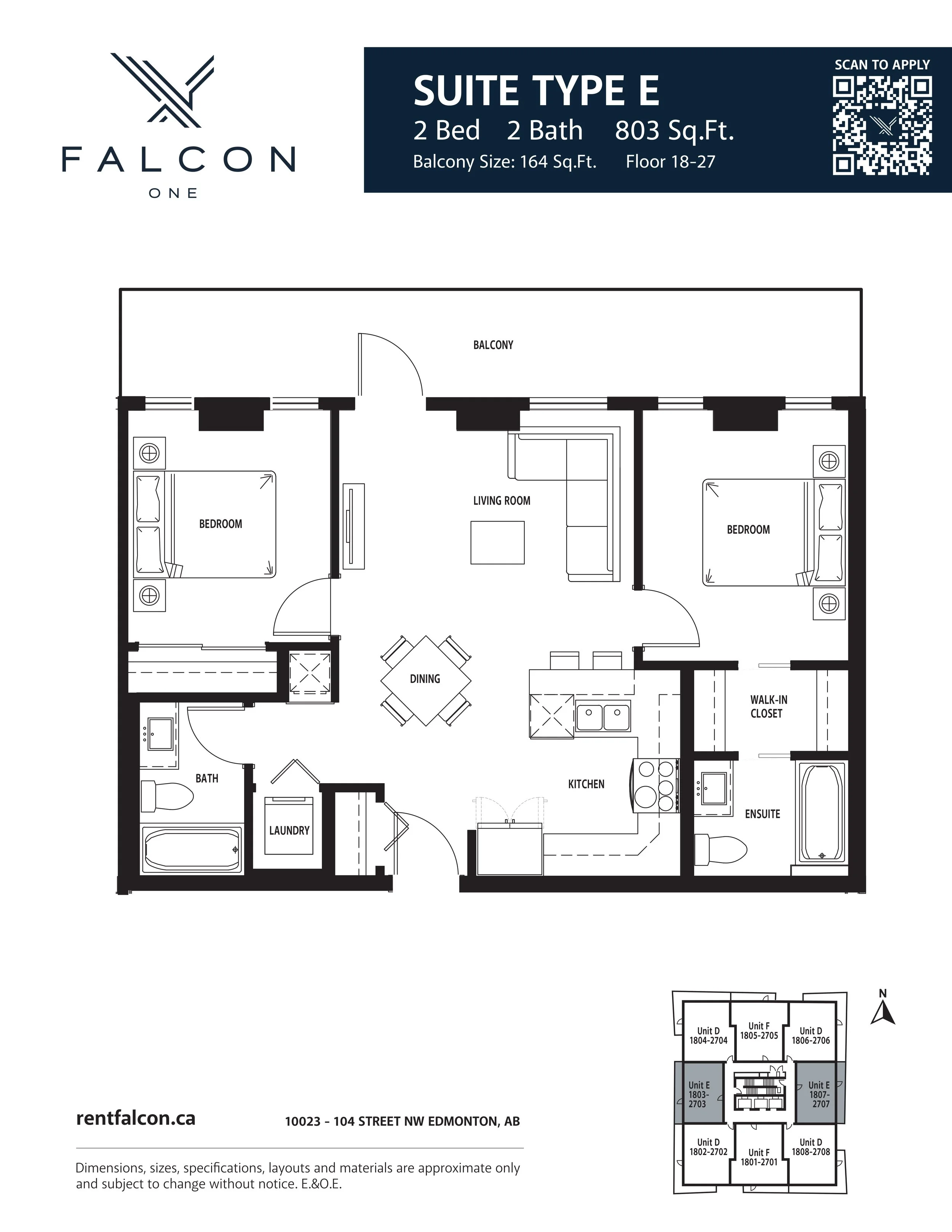 Falcon Floorplans — Falcon - Edmonton's Most Elegant Rental High-Rise