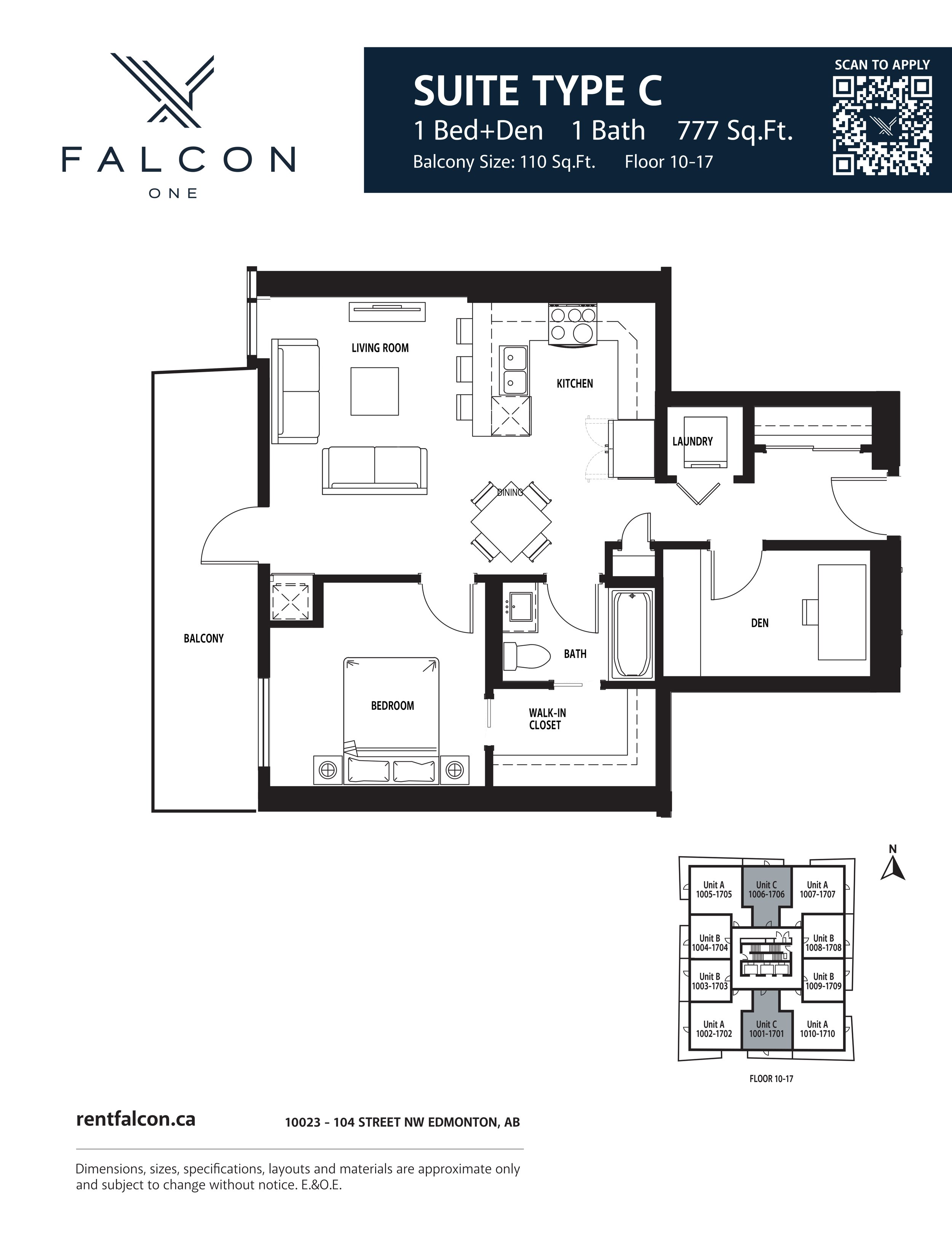 Falcon Floorplans — Falcon - Edmonton's Most Elegant Rental High-Rise