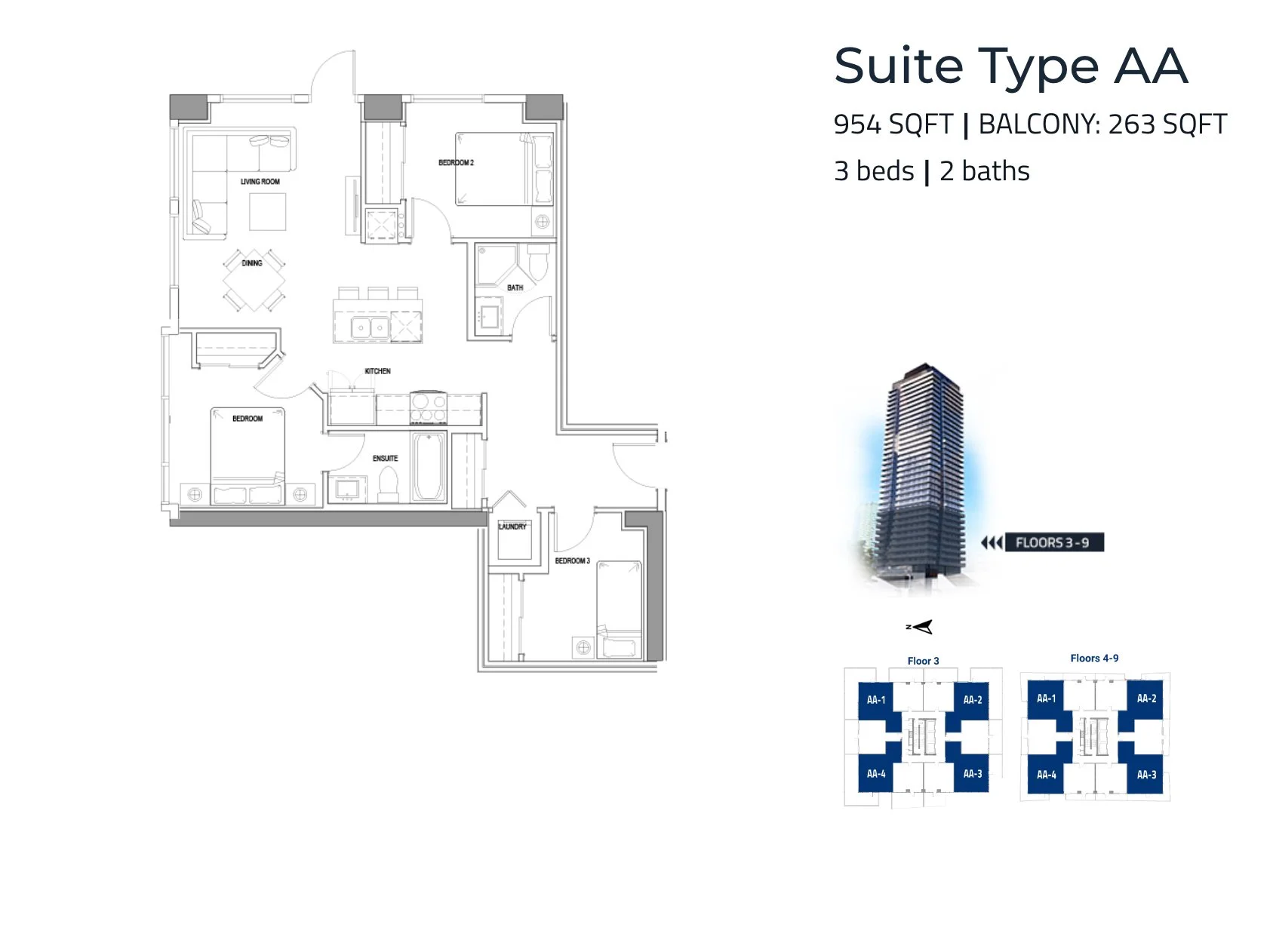 Suite Type AA — Falcon - Edmonton's Most Elegant Rental High-Rise