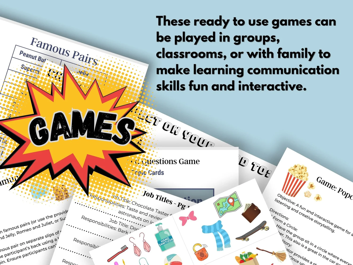 Boosting Communication Skills & Conversation starters with Games: Fun ...