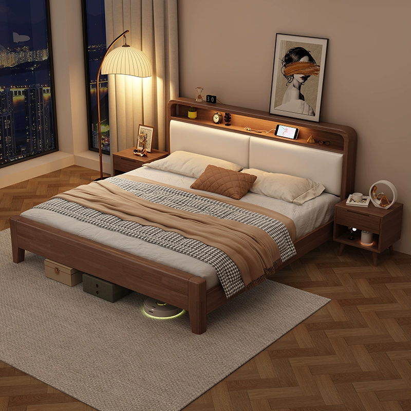 Solid Wood Queen King Bed Frames — IGO Furniture