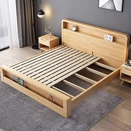 Solid Wood Queen King Bed Frames — IGO Furniture