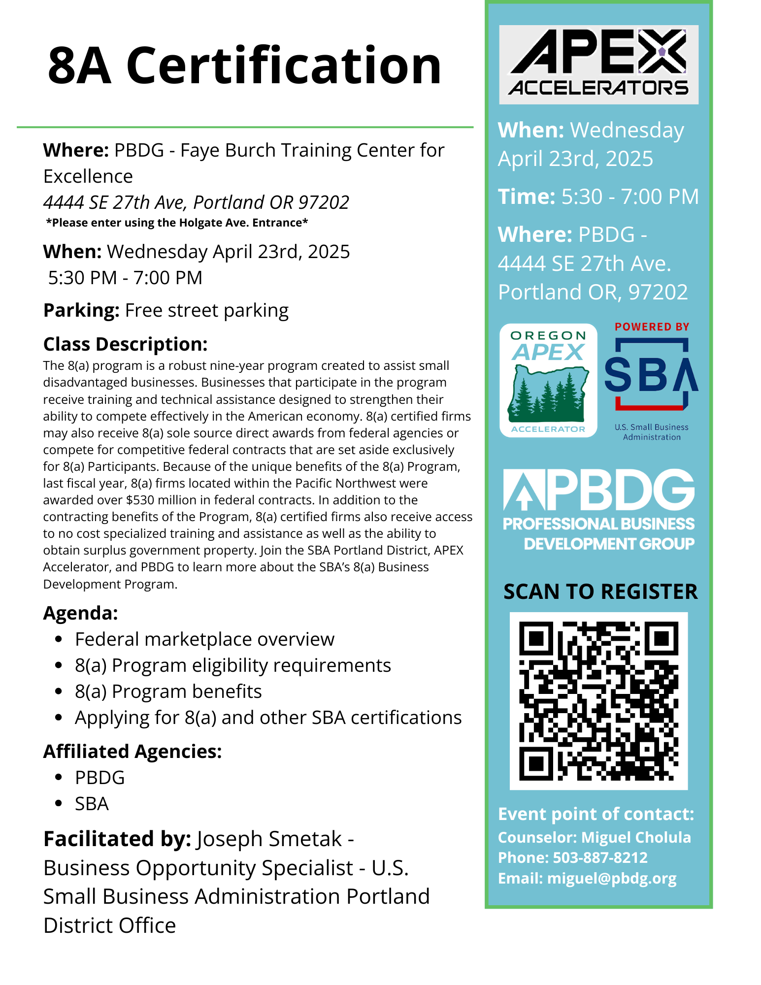 8(a) Certification — Professional Business Development Group