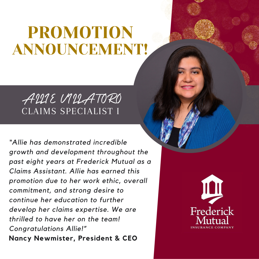 Frederick Mutual Promotes Claims Assistant — Frederick Mutual Insurance ...
