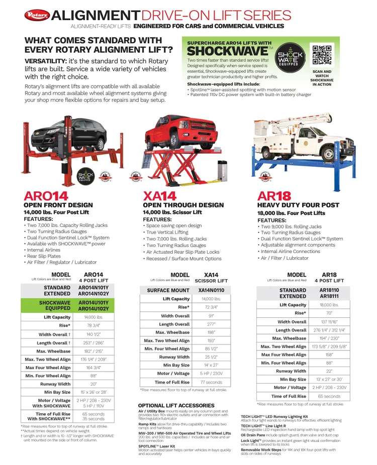 ROTARY LIFT ARO14 4-POST ALIGNMENT LIFT — FAST EQUIPMENT