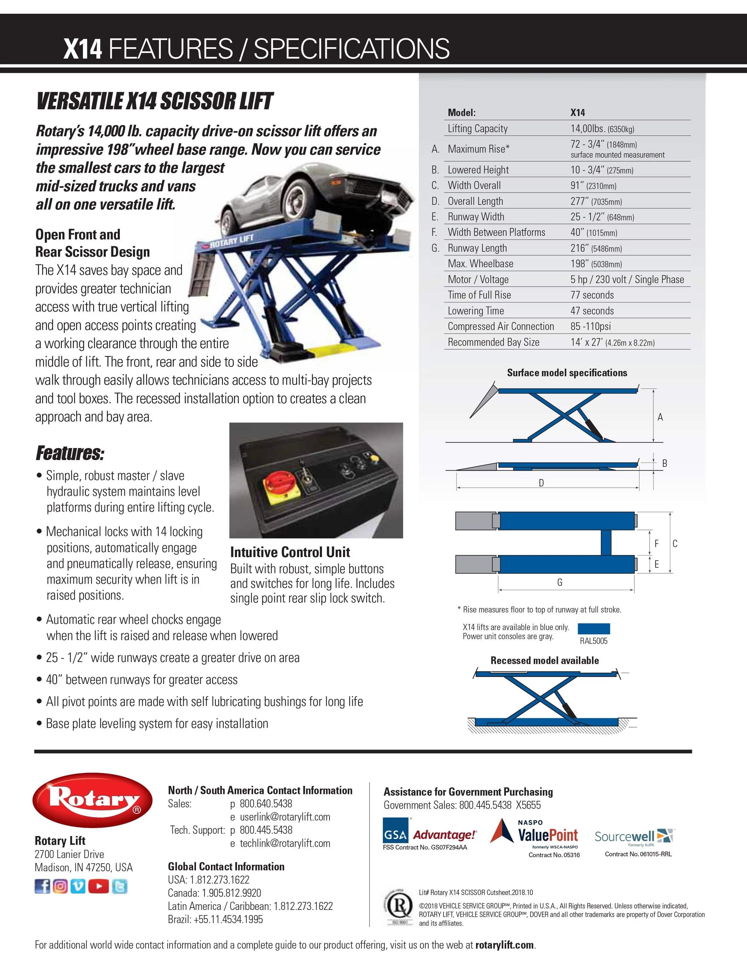 ROTARY LIFT X14 SCISSOR LIFT — FAST EQUIPMENT