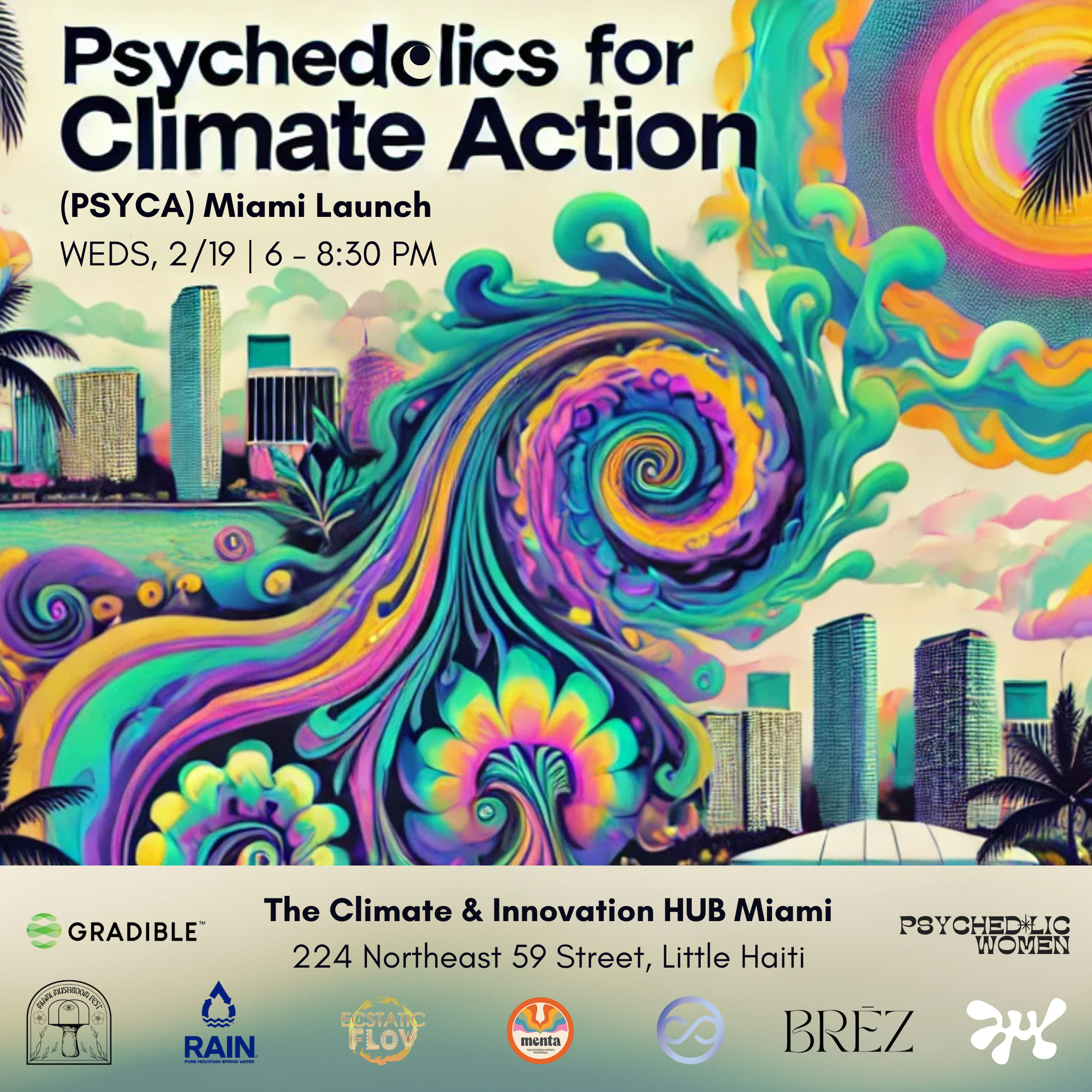 Join the PSYCA Miami Launch! 2/19 — Psychedelics for Climate Action (PSYCA)