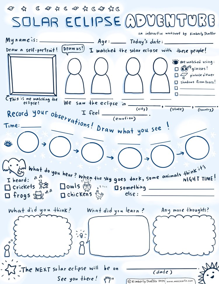 Space - Solar Eclipse Worksheet — Meeco Arts