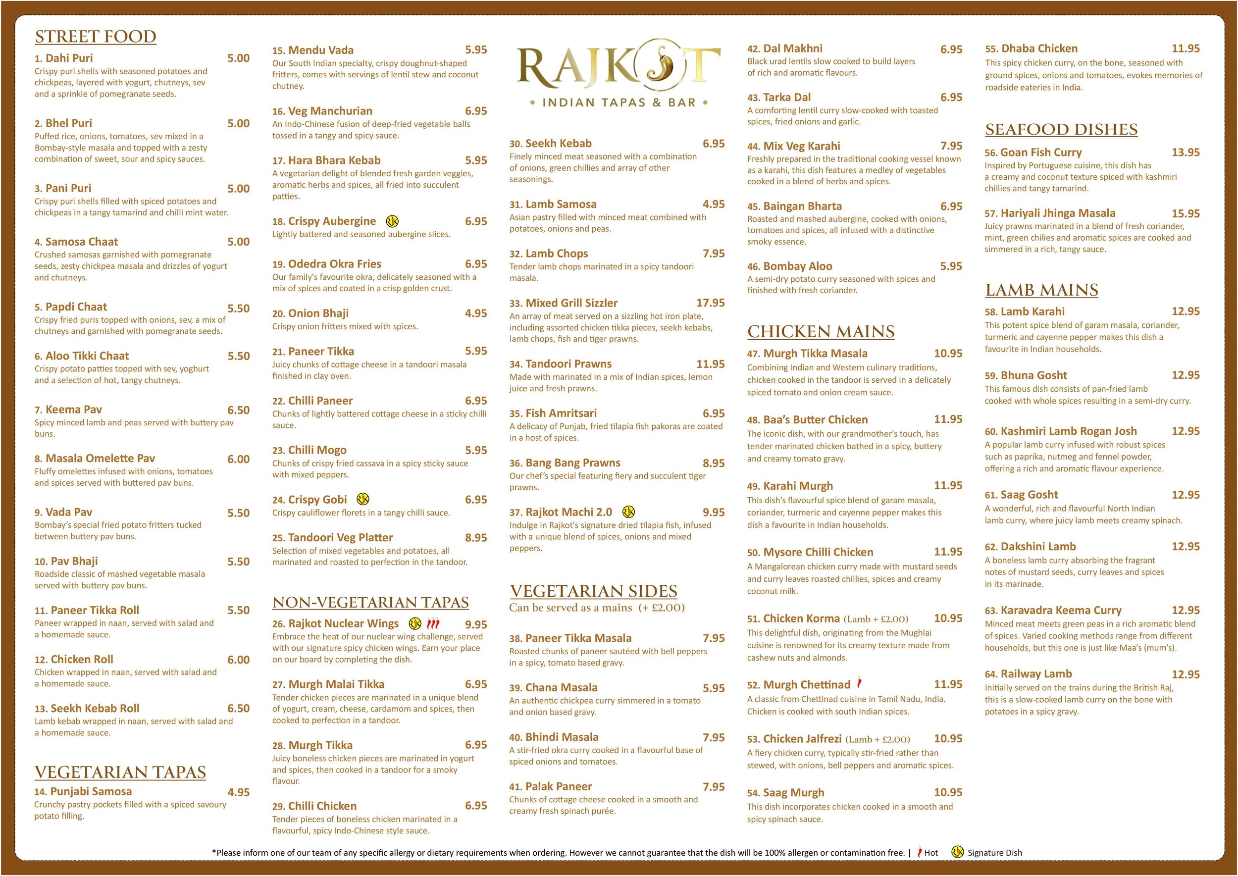Menu — RAJKOT