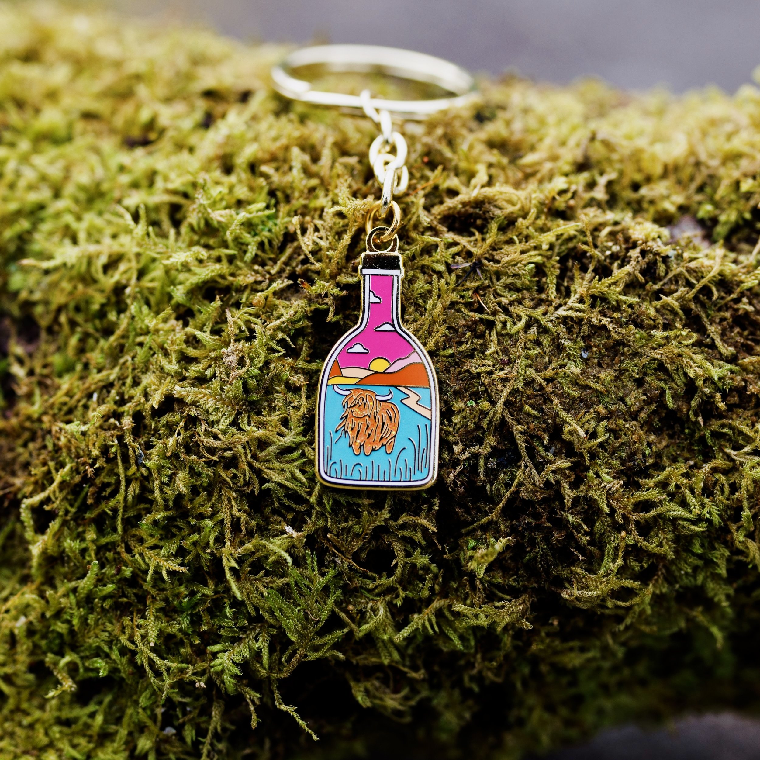 Juniper Fox Designs | Mini Scenes in Bottle-Shaped Pins & Prints