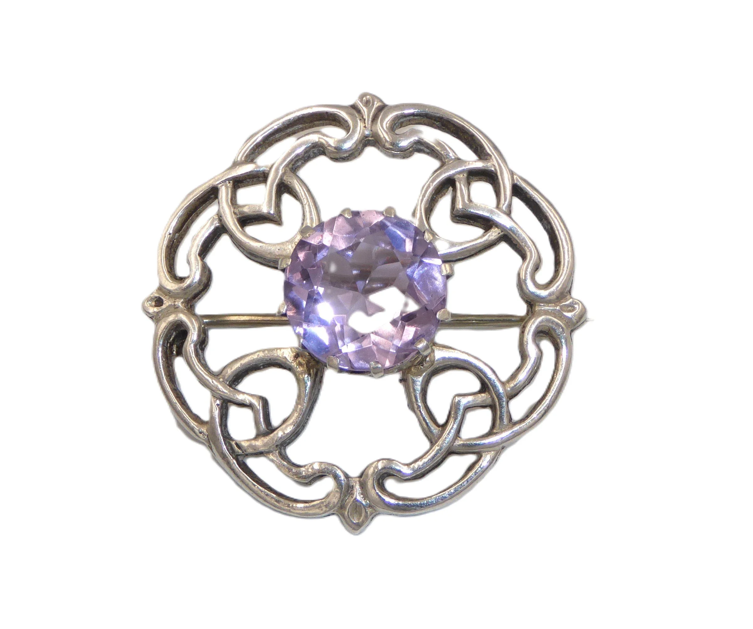 Vintage Scottish silver and amethyst brooch by Thomas K. Ebbutt ...