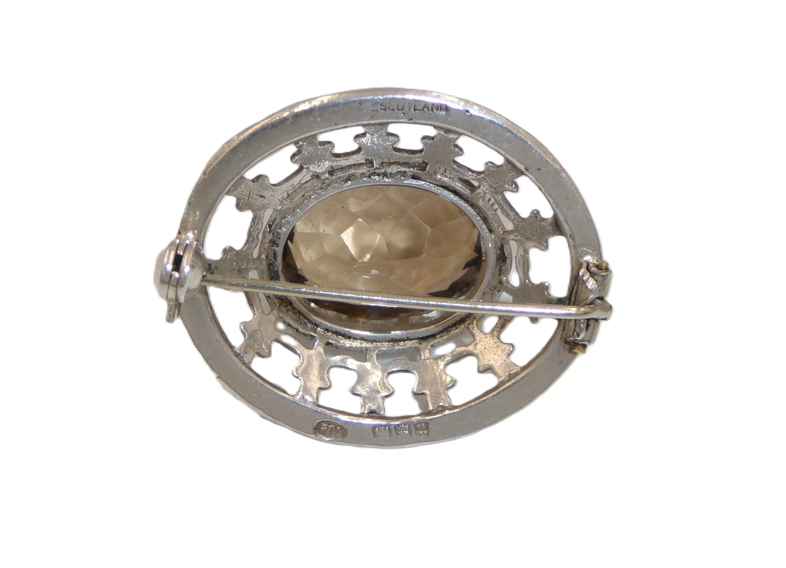 Vintage Scottish silver and citrine set brooch by Robert Allison ...