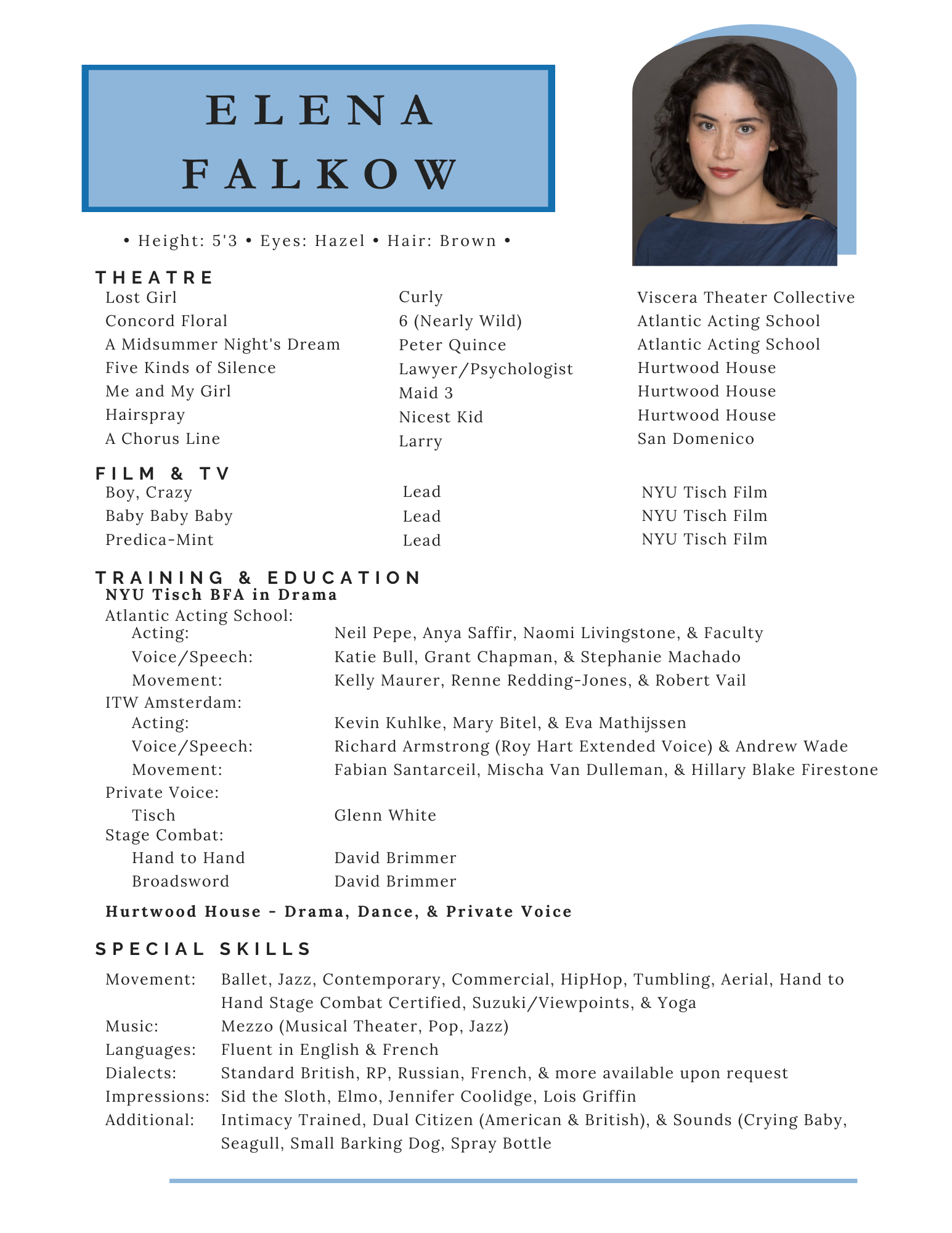 Resume — ELENA FALKOW