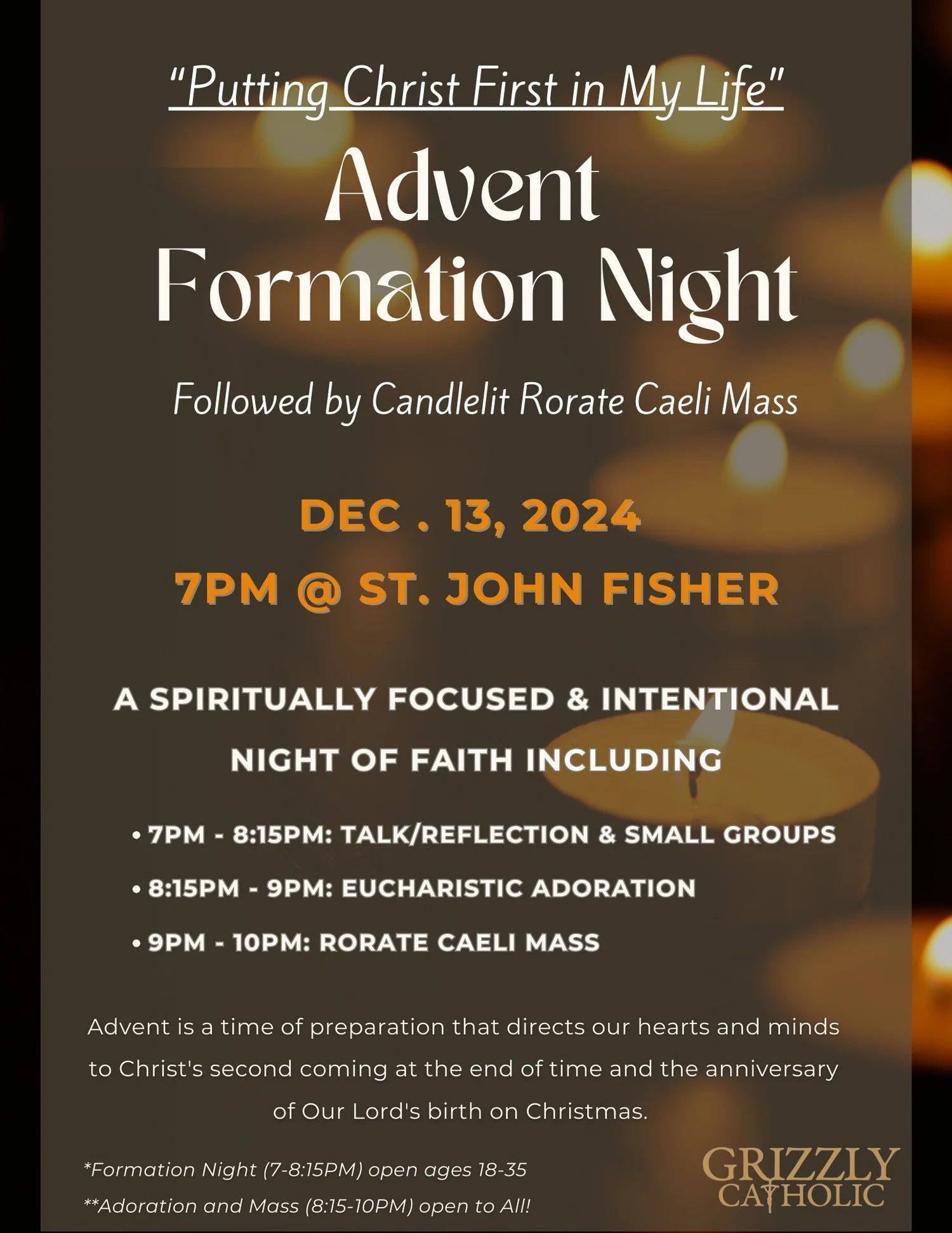 CCM & Young Adult Advent Formation Night: “Putting Christ First in My ...