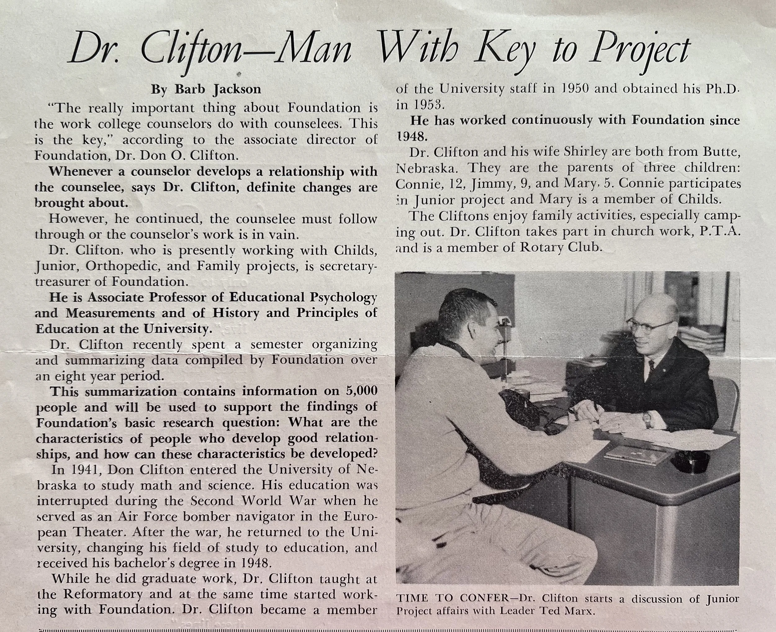 Story 3 - Clifton — NHRI Celebrates 75 Years!