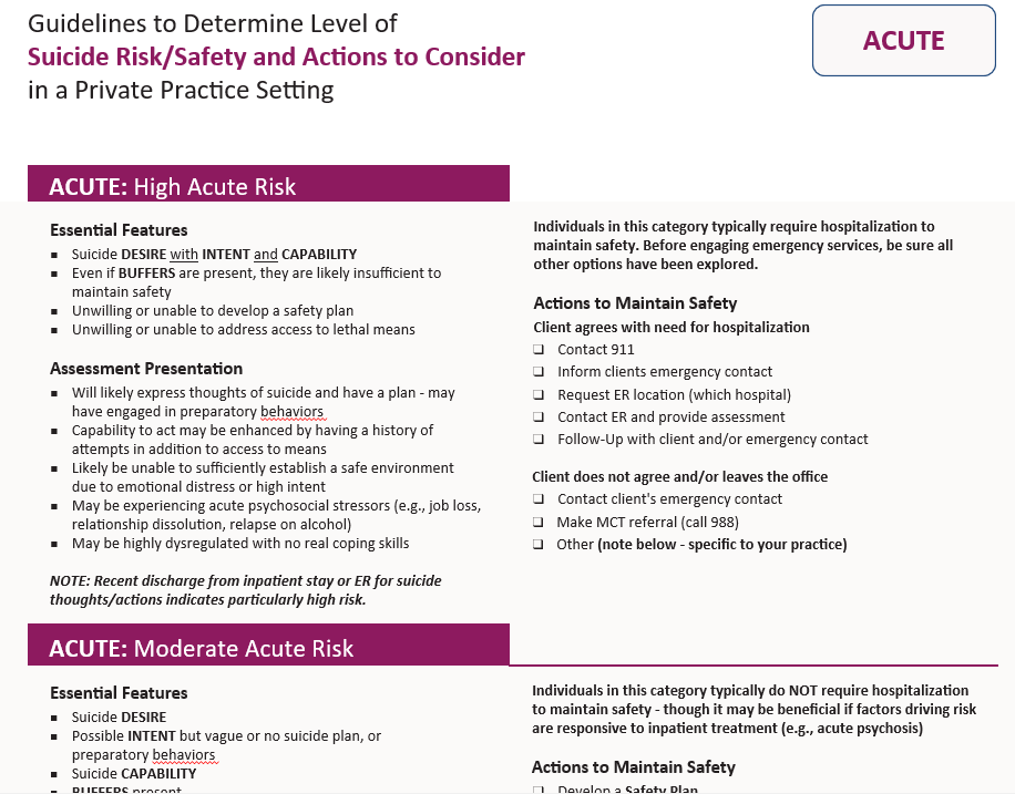 Suicide Assessment | Part 3 Formulate Risk and Plan for Safety ...
