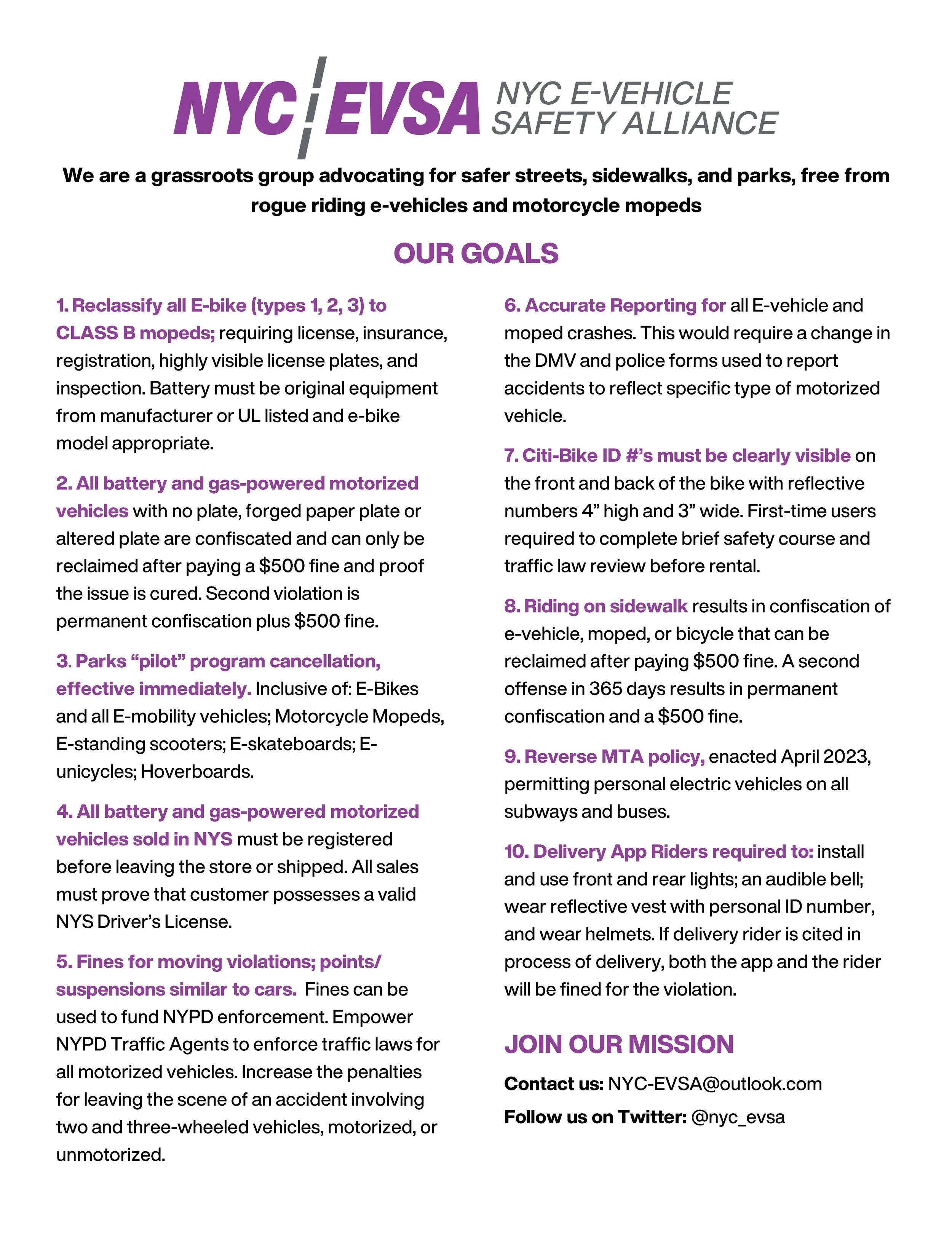 Bills & Demands — NYCEVSA