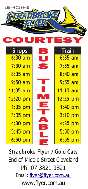 Timetable & Prices — Stradbroke Flyer Gold Cat