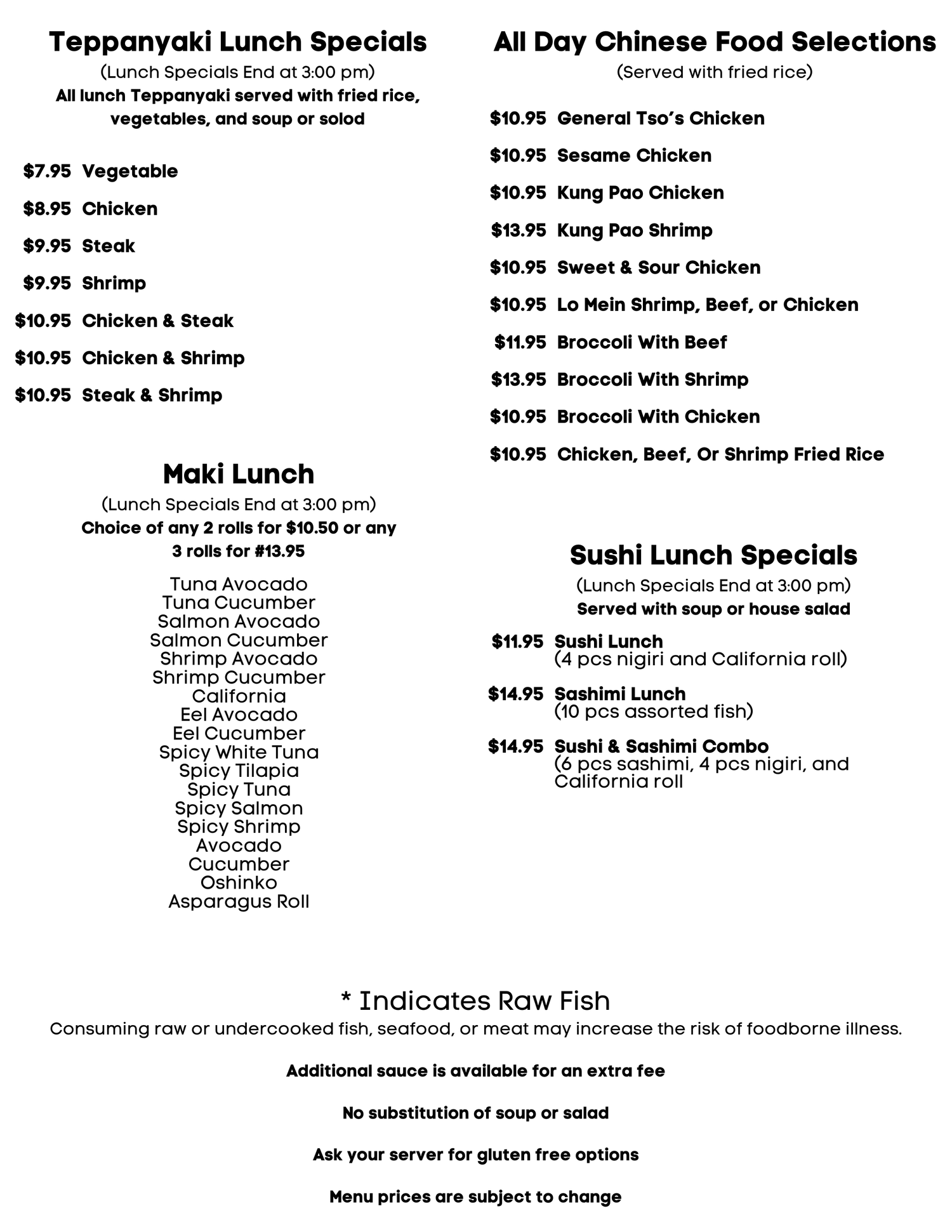 Menu — Edo Grill & Sushi