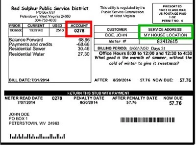 Bill Pay — Red Sulphur Public Service District