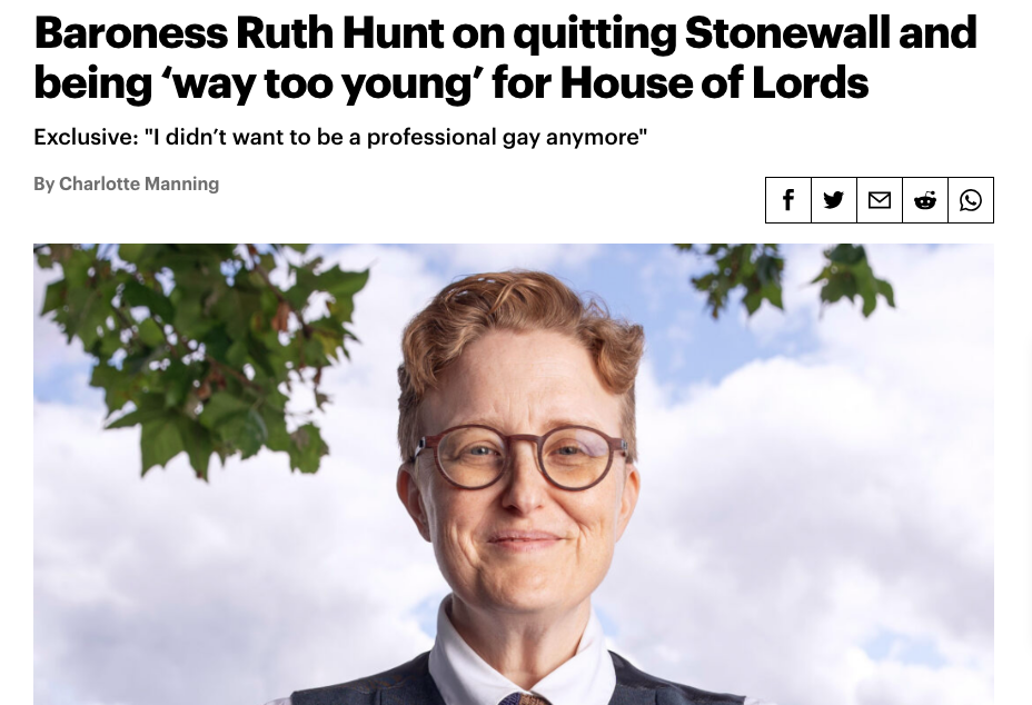 Talking about quitting Stonewall and being ‘way too young’ for House of Lords with Attitude ...