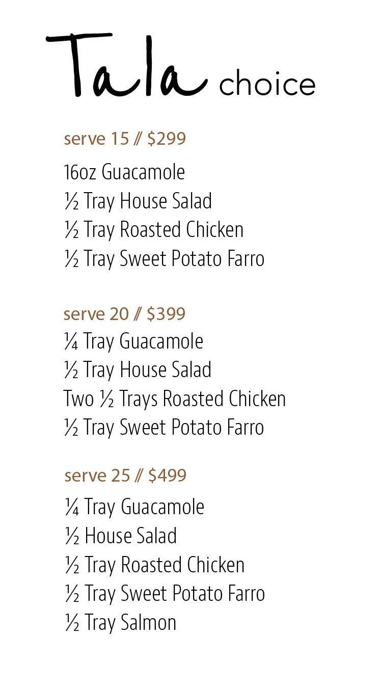 Catering — Tala House in Andersonville