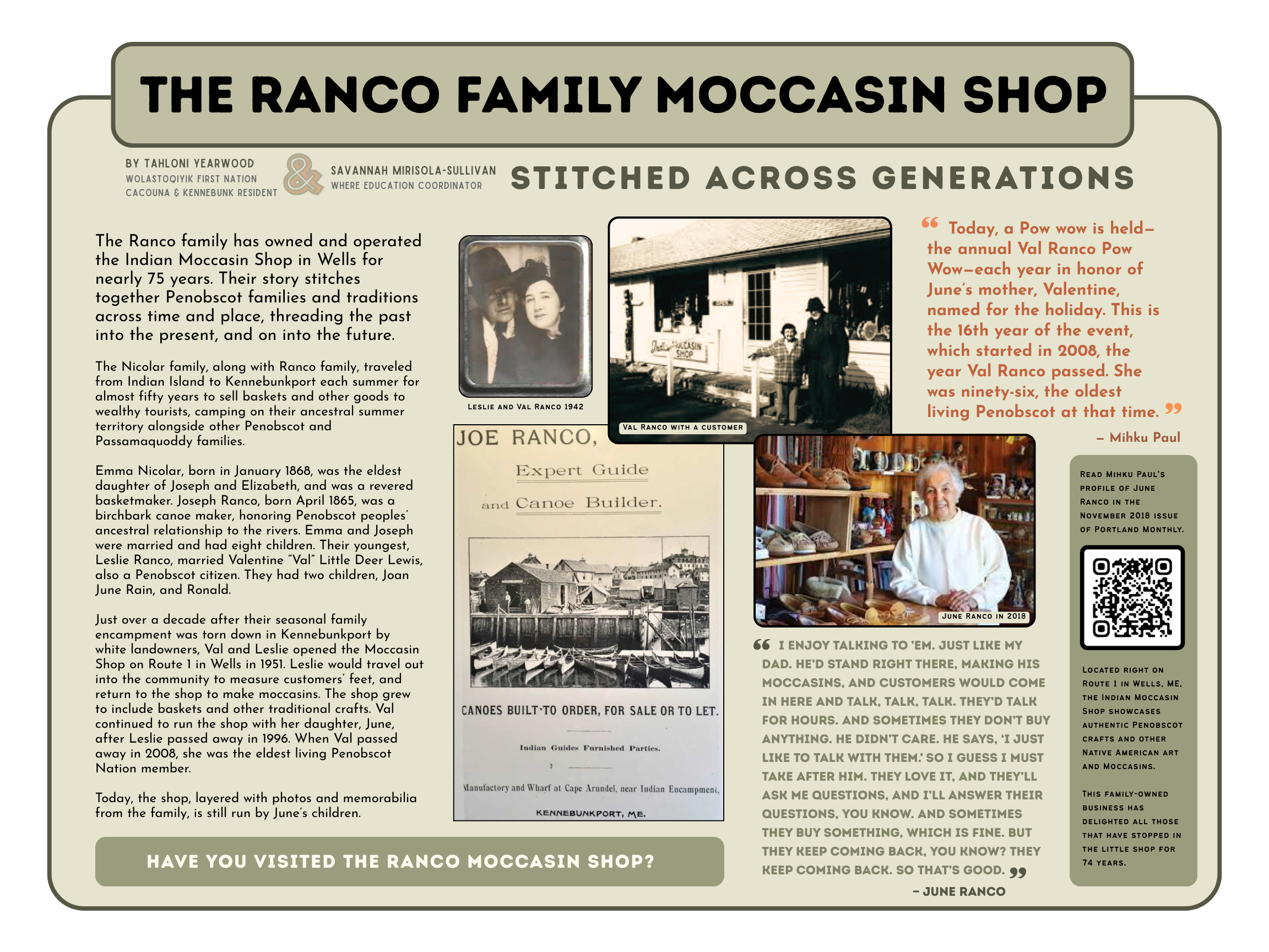 The Ranco Family Moccasin Shop — The Walks for Historical & Ecological ...