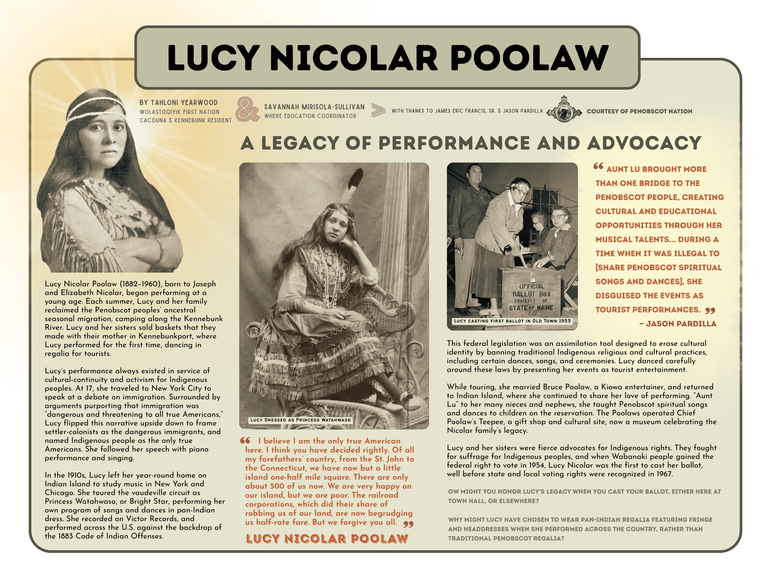 Lucy Nicolar Poolaw — The Walks for Historical & Ecological Recovery ...
