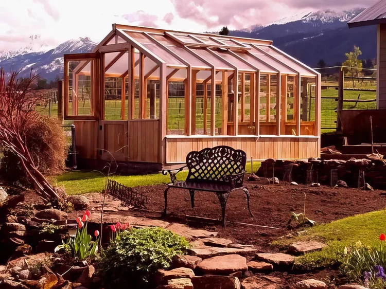 12' Wide Cedar Wood Greenhouse Kits | Grandeur for Your Garden — Cedar ...