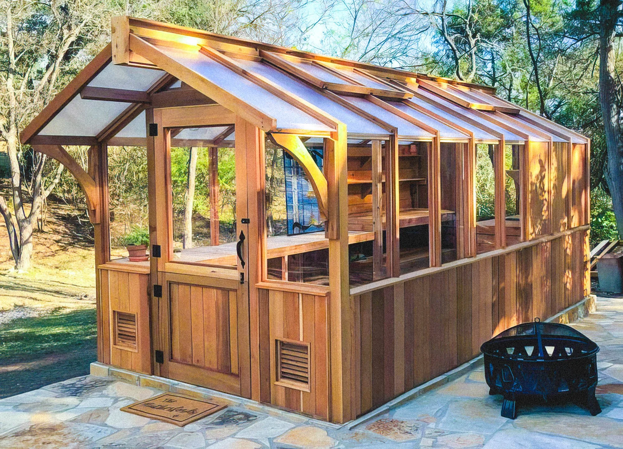 Portico Roof Extensions | Cedar-Built Greenhouses — Cedar-Built Greenhouses