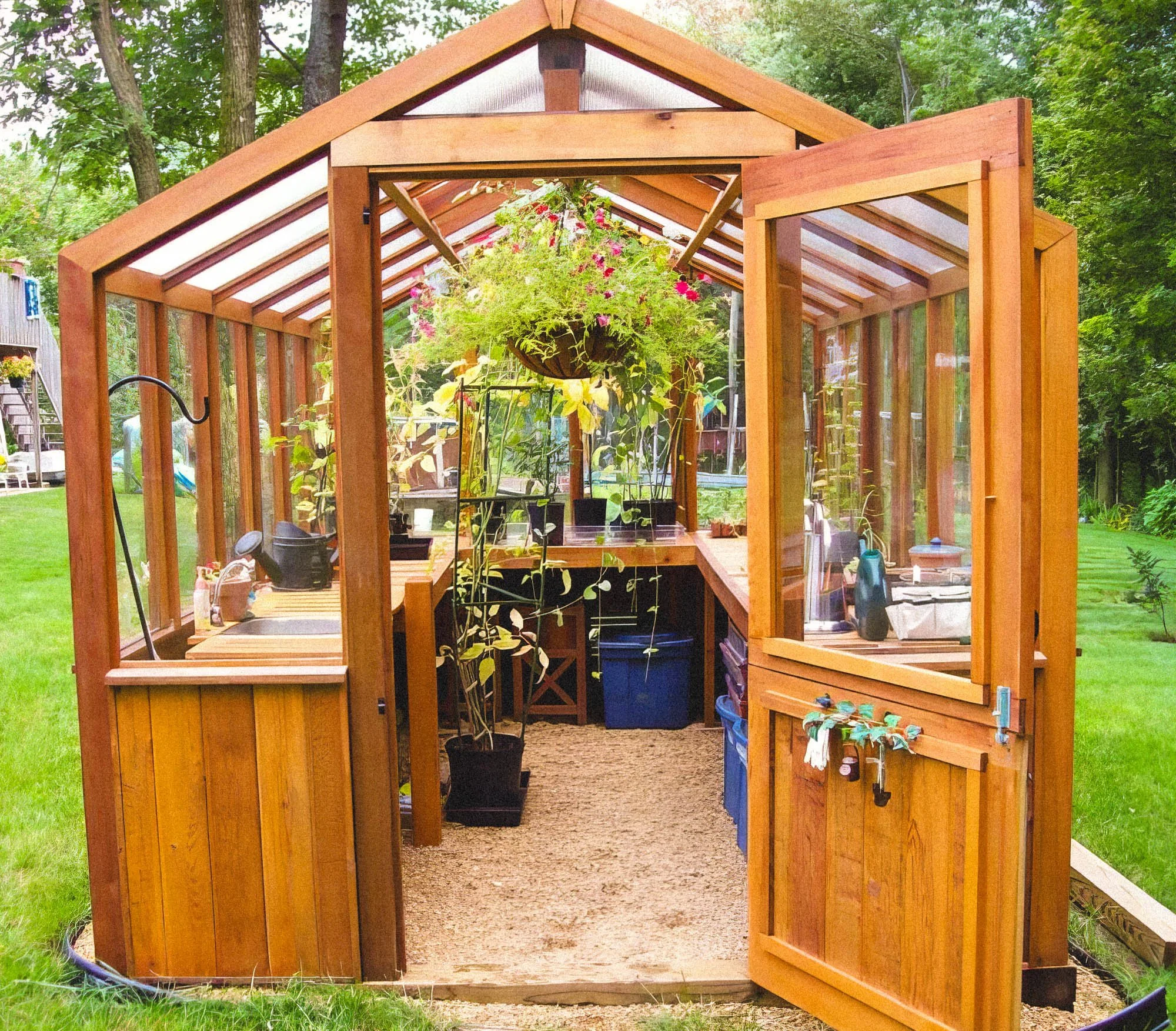 10' Wide Cedar Greenhouse Kits | Cedar-Built Greenhouses — Cedar-Built ...