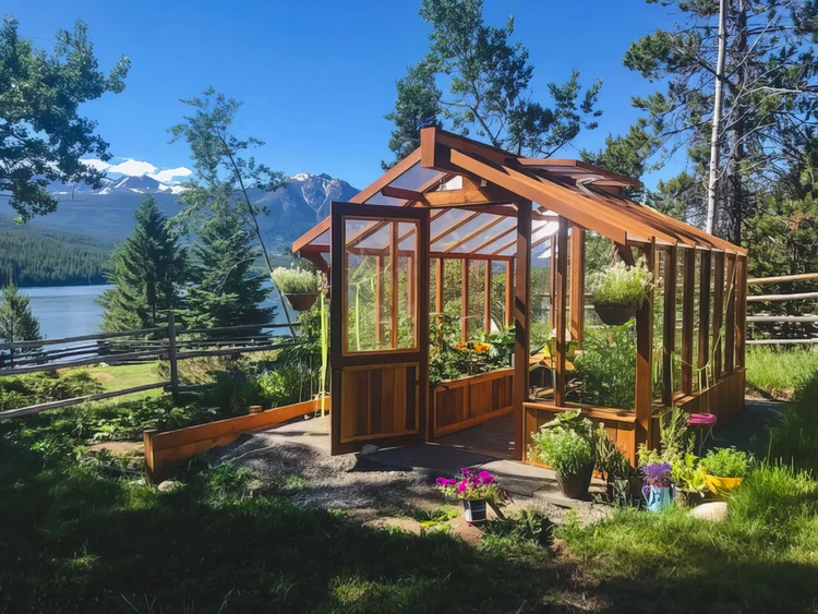 12' Wide Cedar Wood Greenhouse Kits | Grandeur for Your Garden — Cedar ...