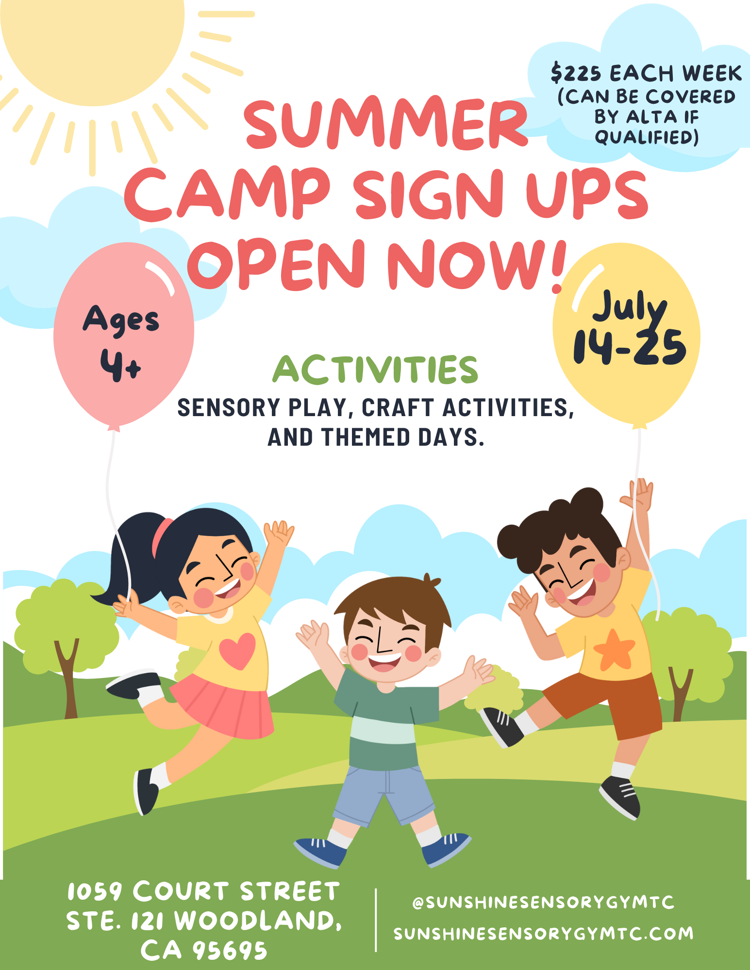 Summer Camp — Sunshine Sensory Gym Therapy Clinic LLC