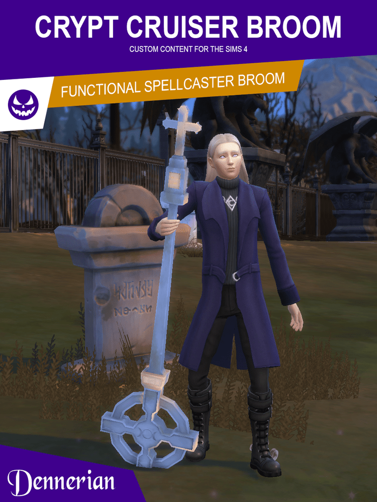 Sims 4 CC - Spellcaster Broom - Crypt Cruiser — Dennerian CC: Maxis ...