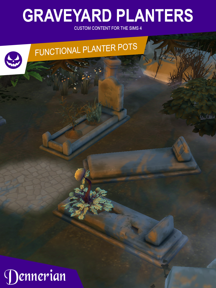 Sims 4 CC - Graveyard Planters — Dennerian CC: Maxis Match Custom ...