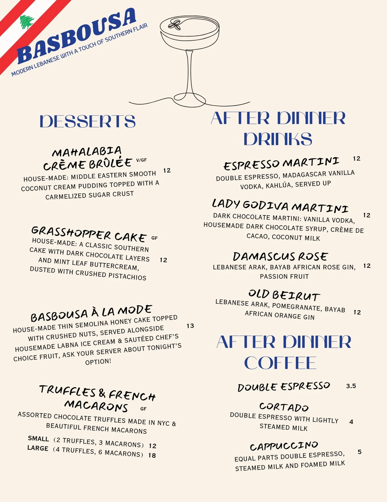 Menu — BASBOUSA