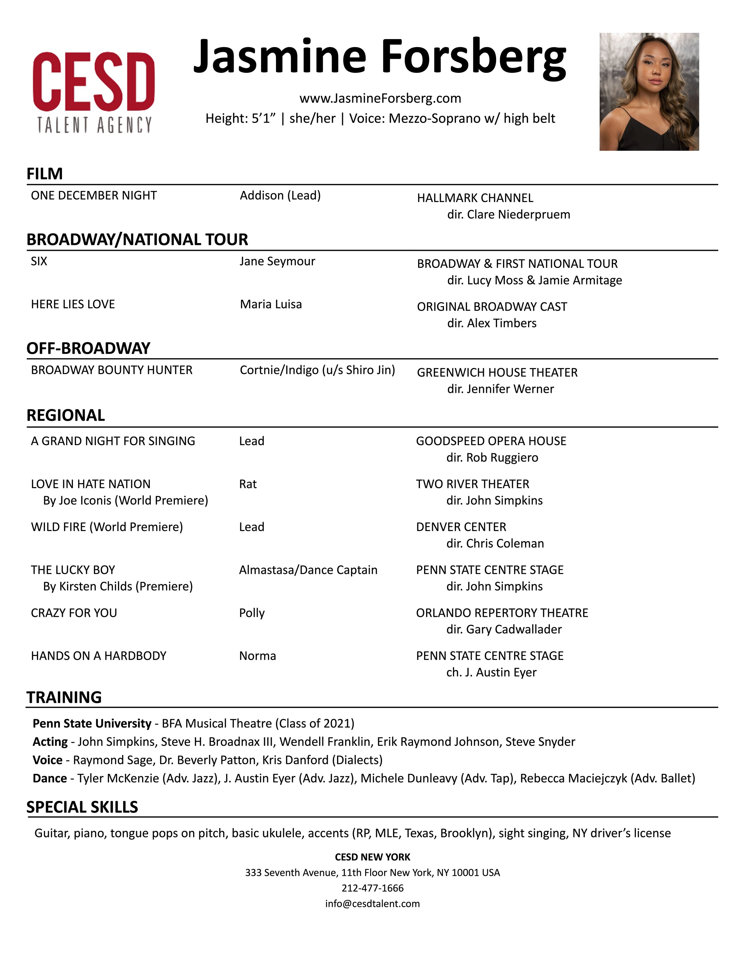 Resume — Jasmine Forsberg