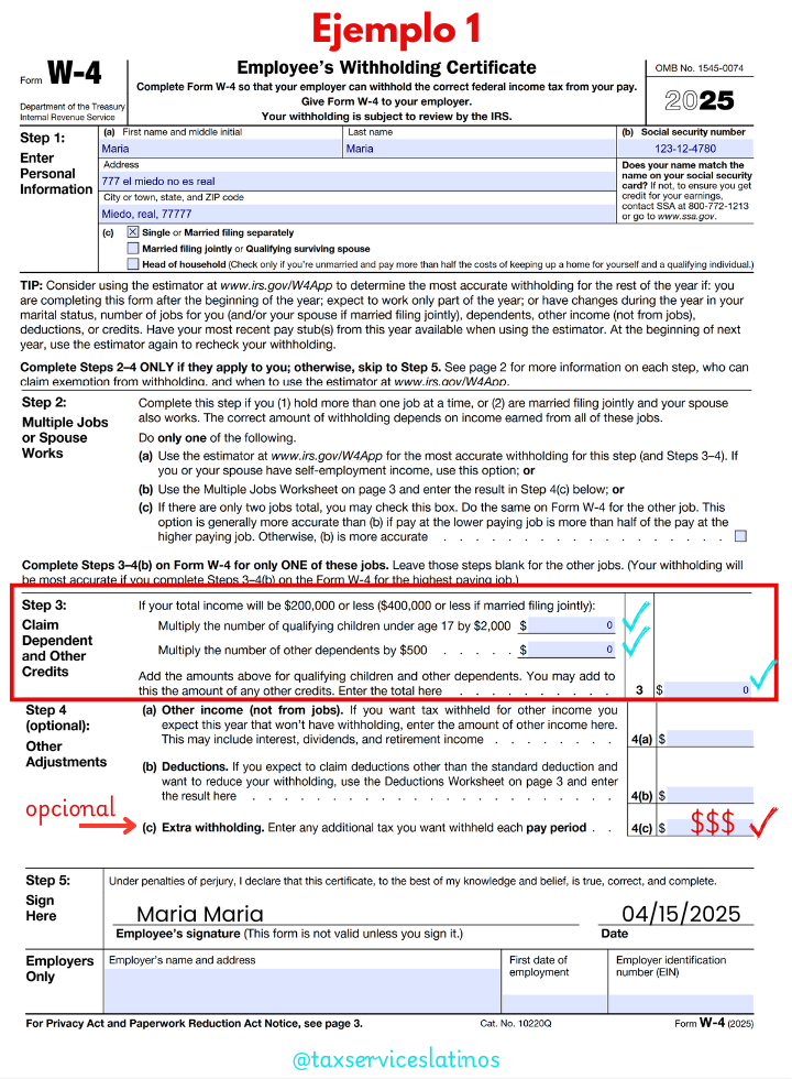 🔹Cómo llenar el formulario W-4 en 2025 y evitar deudas con el IRS si ...