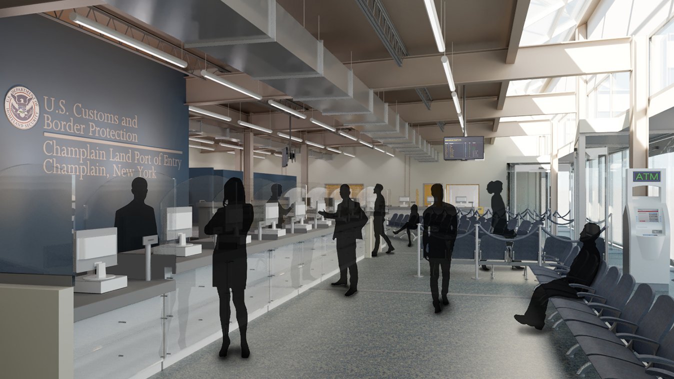 CBP Champlain Land Port of Entry Bus & Passenger Administration Area ...