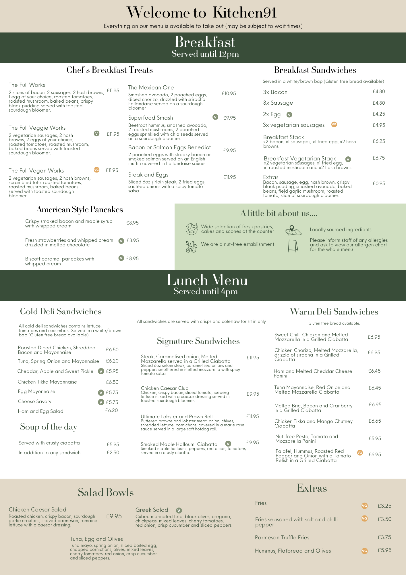 Breakfast/Lunch Menu | Cafe - Deli - Bistro | Monkseaton