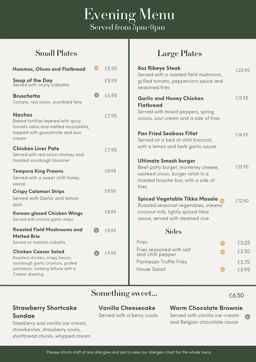 Evening Menu | Cafe - Deli - Bistro | Monkseaton