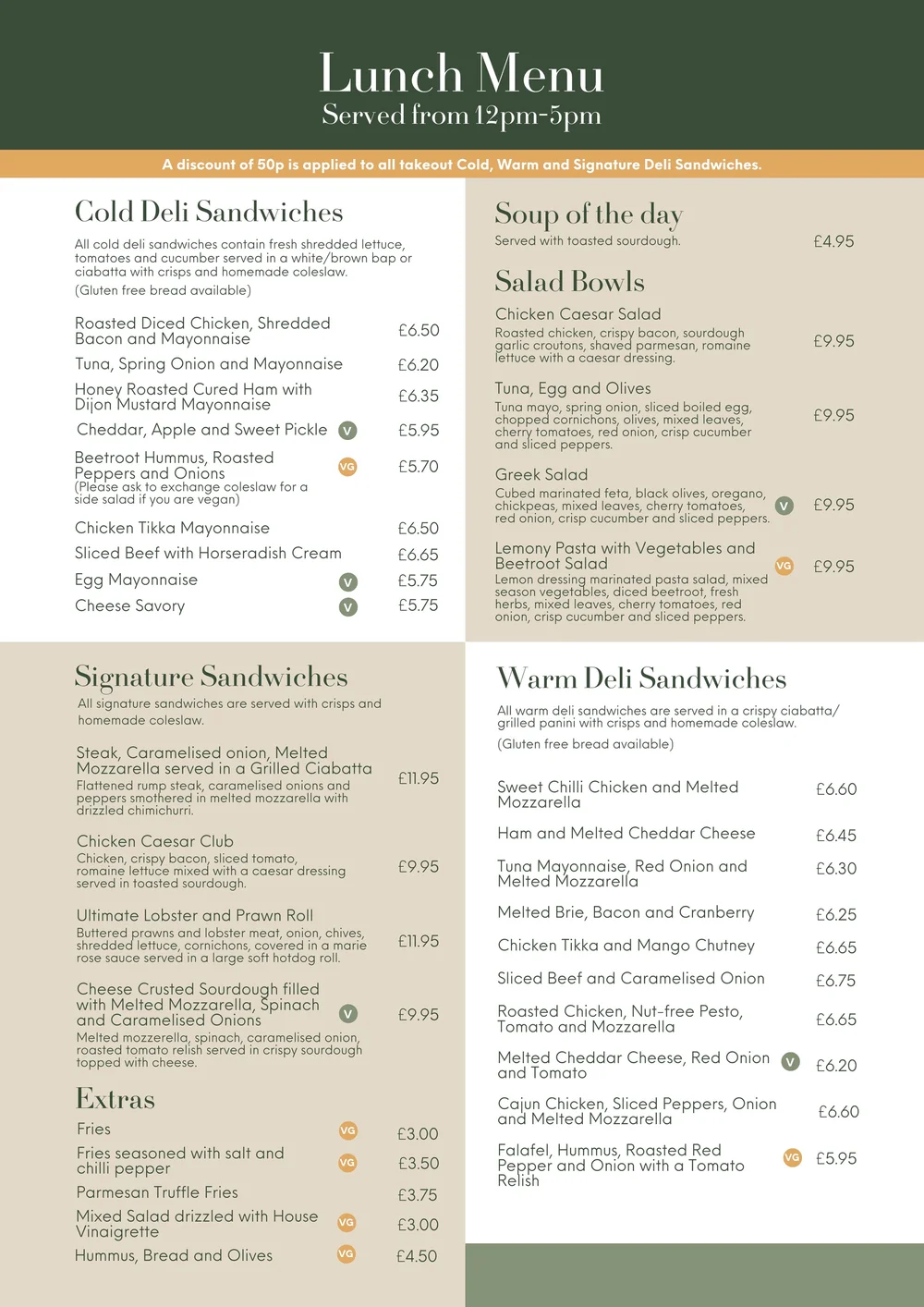 Lunch menu | Cafe - Deli - Bistro | Monkseaton